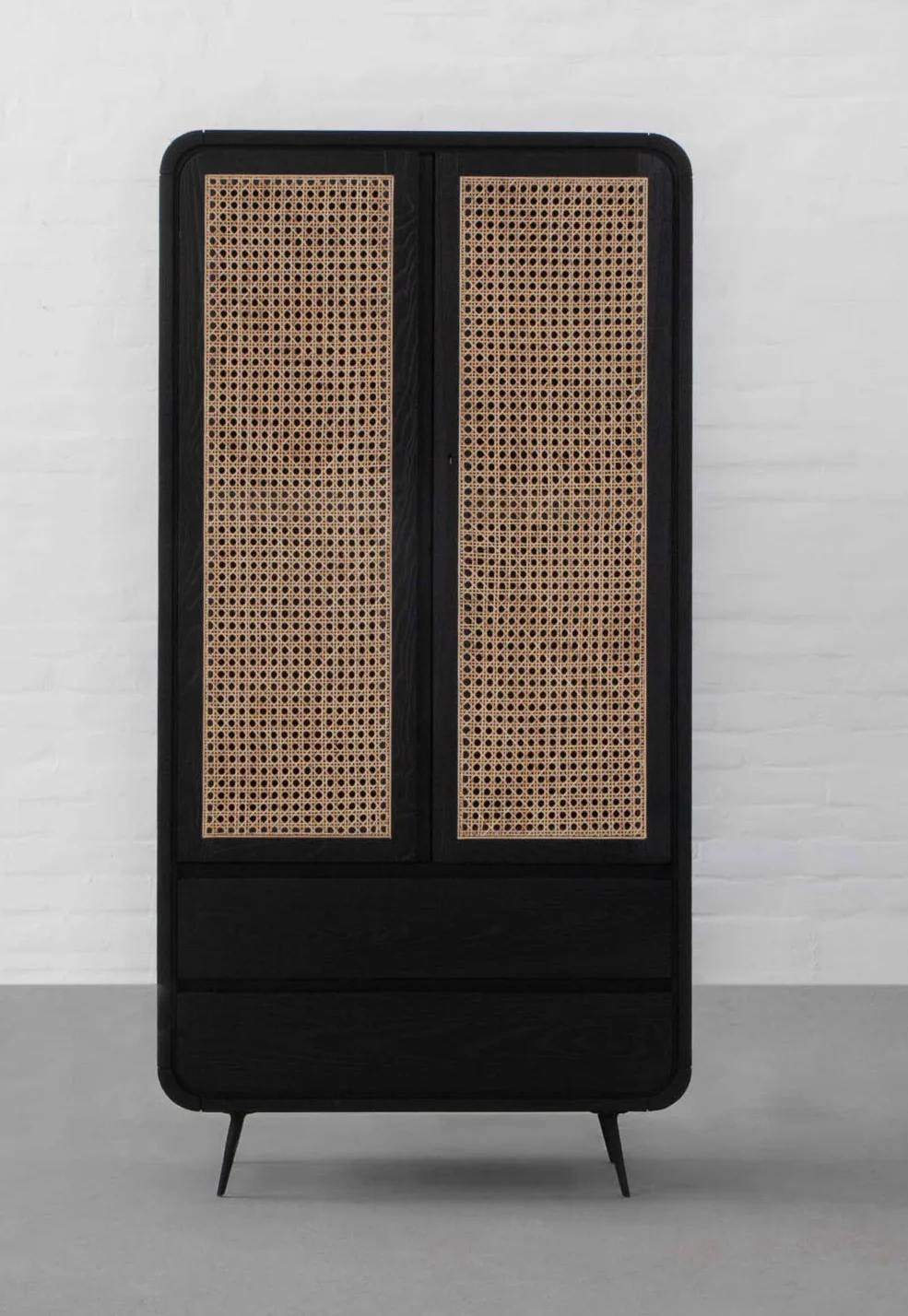 Wooden Canning Wardrobe Solid Wood Rattan Wardrobe Bedroom Light Luxury ...