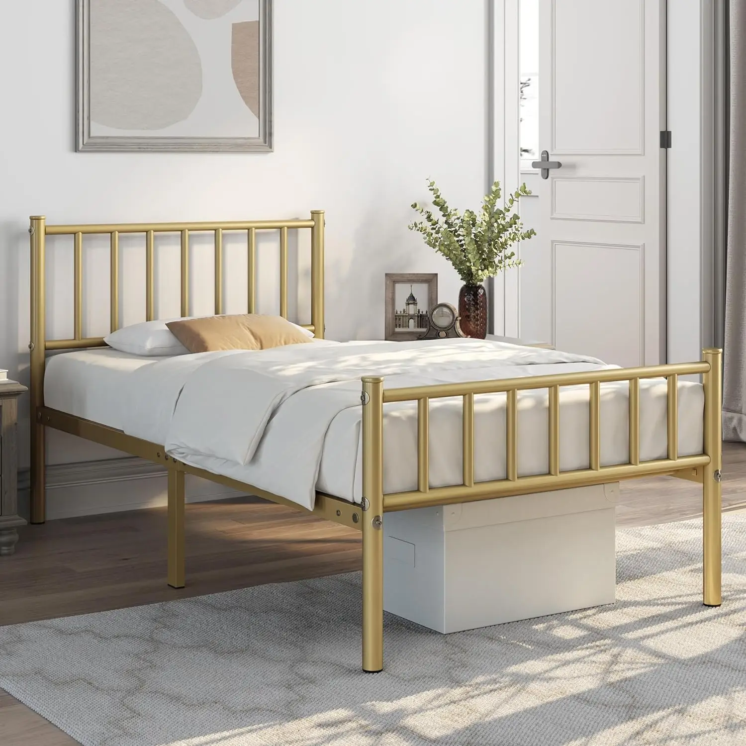 Triho Thf-1698 Sturdy Steel Frame Full Size Platform Bed Frame With ...