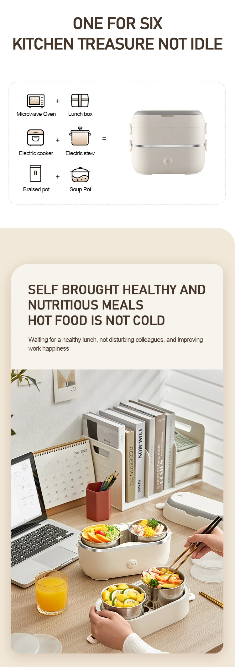 3 Layers Space Lunch Box - Efficient Food Heater