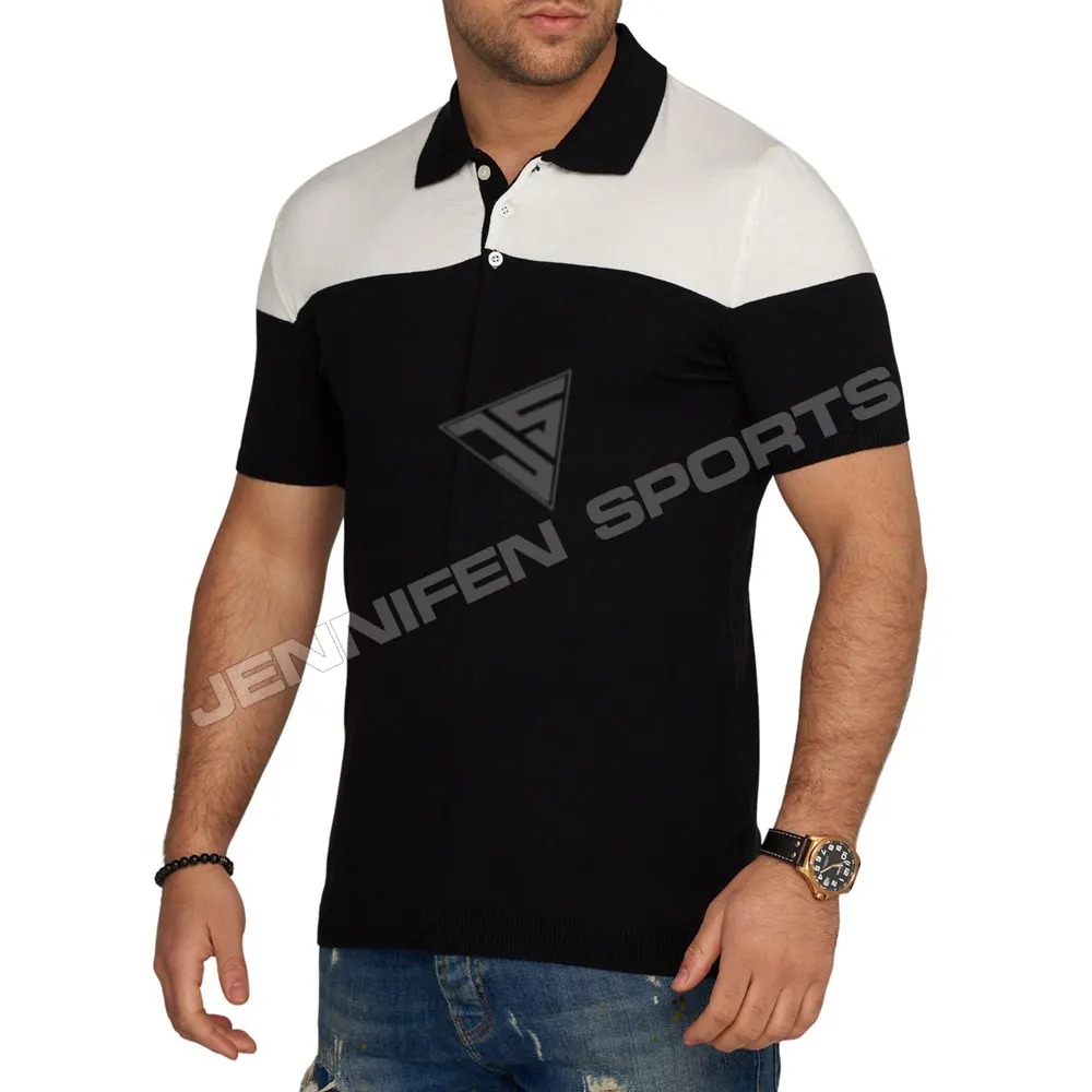 Twin Color Simple Men's High Quality Polo T-shirt Short Sleeve 100% ...