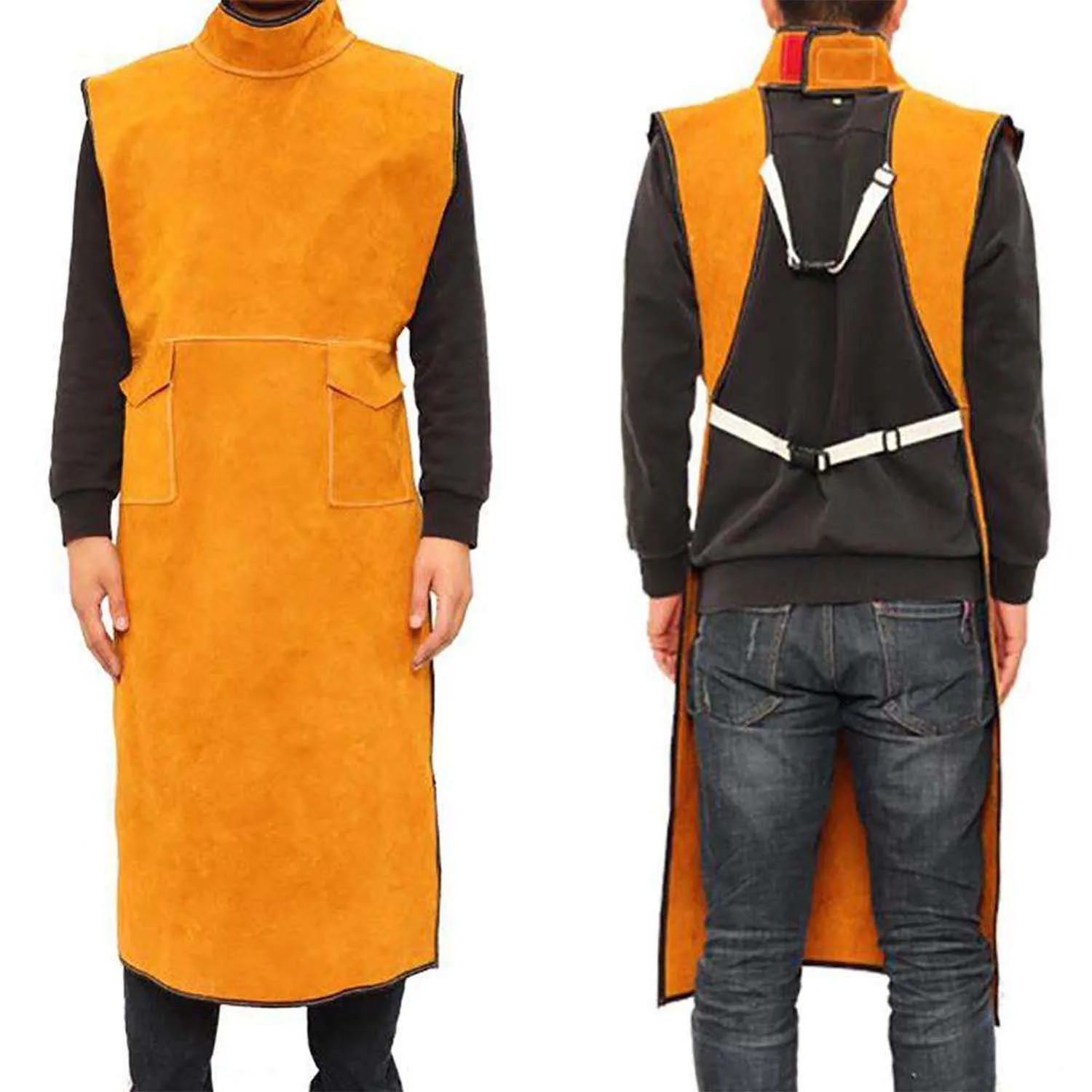 Premium Quality Soft Comfortable Flame Resistant Split Leather Welding ...