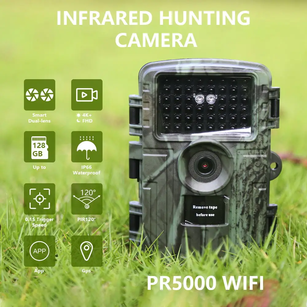 Day And Night Wildlife Hunting Camera Trap Pr5000 Wifi 4k Video ...