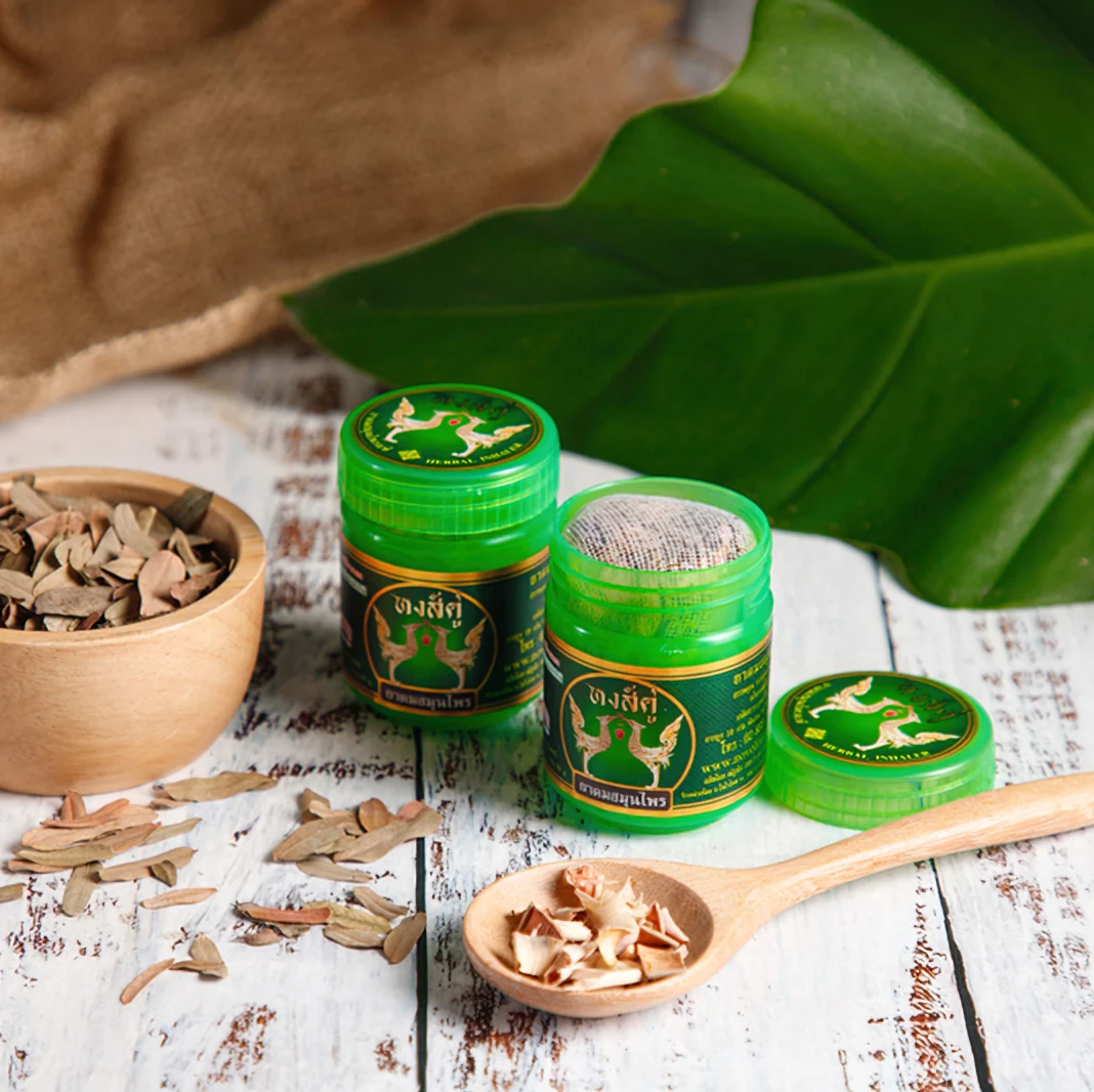 Hong Thai Koo (green) Herbal Inhaler Aroma Nasal Inhaler Original Double Hong Thai Health Care ...