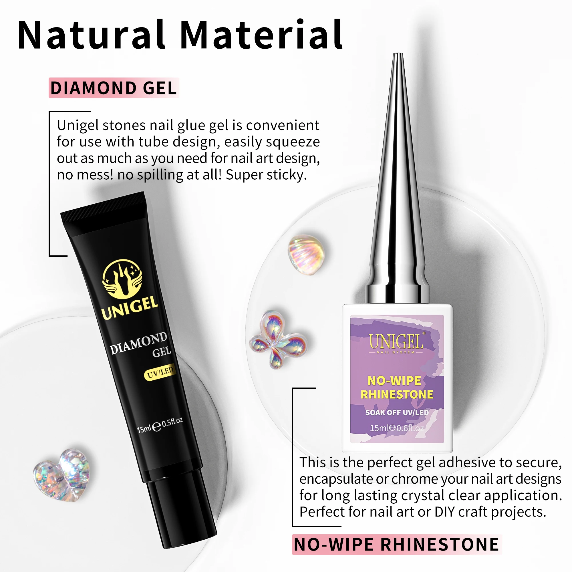 Unigel New Hot Design Rhinestone Gel Is Designed in Bottle With a ...