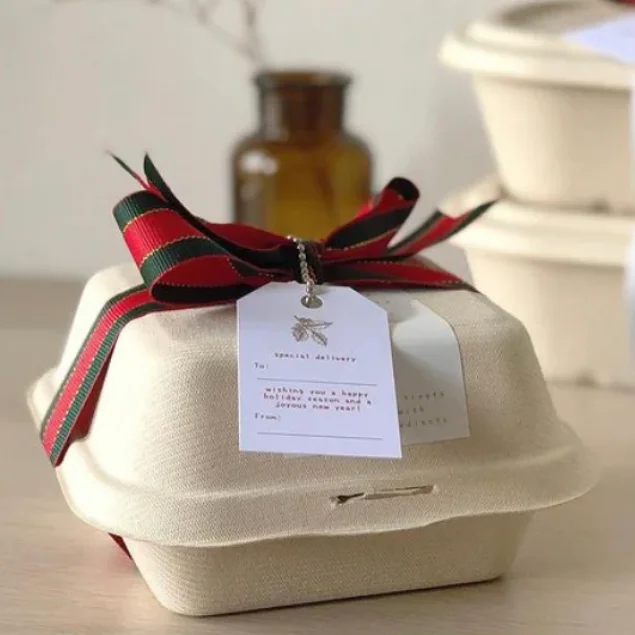 3 Compartment Compostable Clamshell Take Out Food Containers Disposable ...