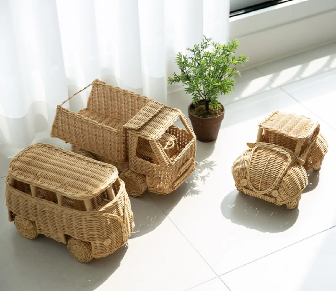 Modern Small Mini Model Natural Rattan Car Toy for Kids Top Selling ...