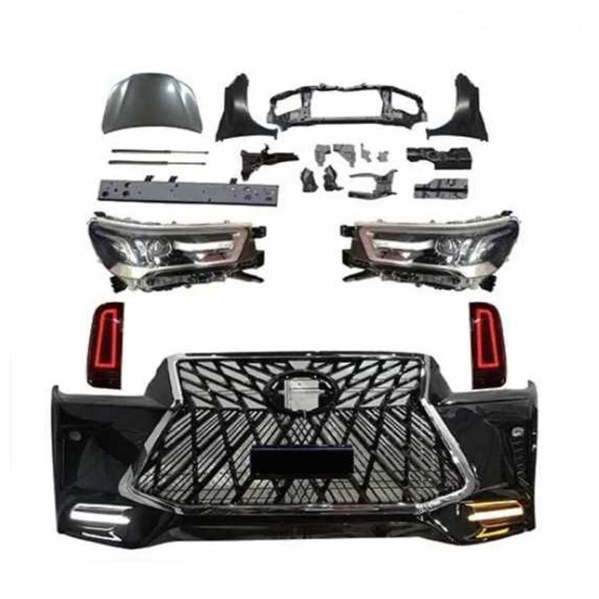 Body Kit Front Bumper Grill Car Accessories Facelift PP Material Body ...