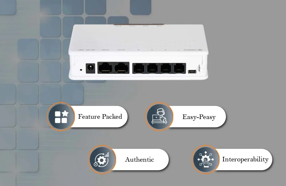 4 FXS Ports Enterprise Designed For PSTN Line Analog Voice VoIP SIP ...