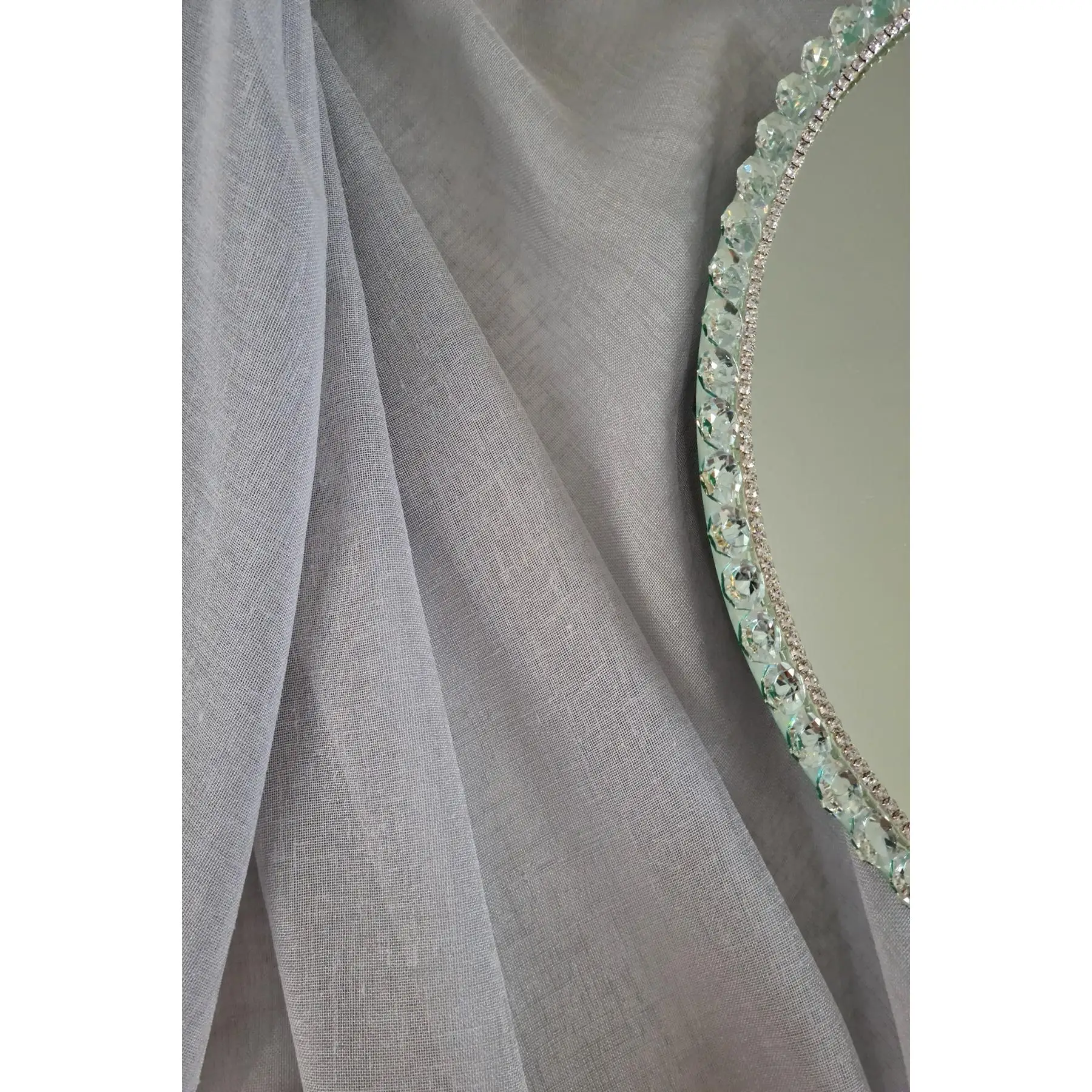 High Quality Linen Look Tulle - Normal Pleat (1/2,5) - Gray (300x260 ...