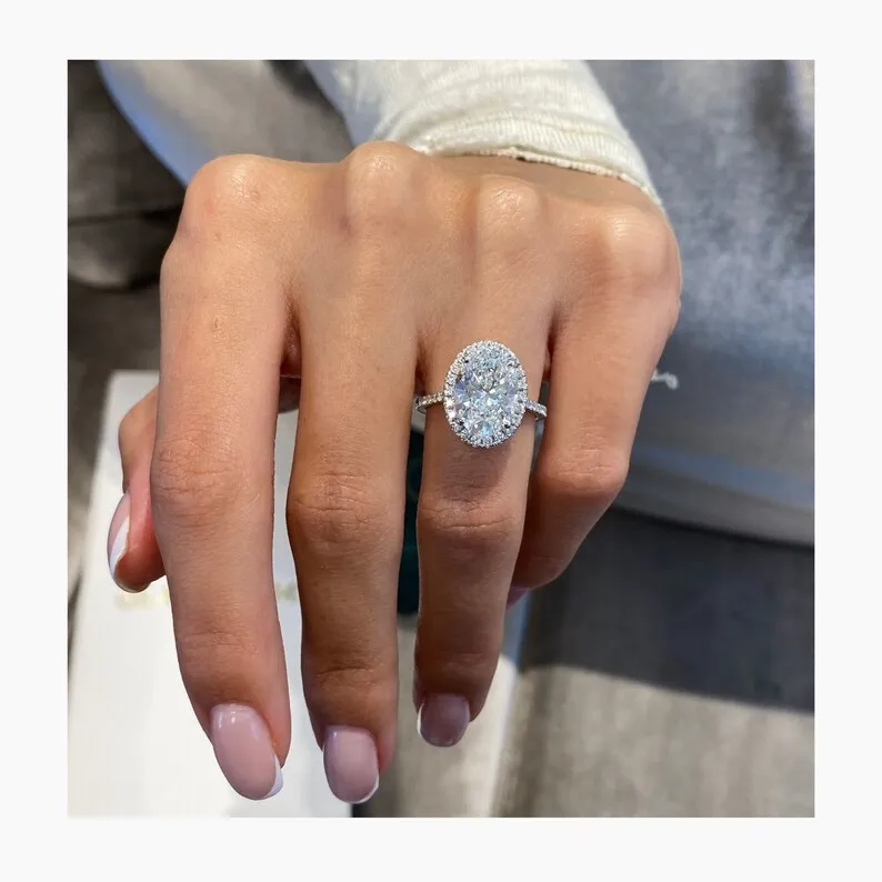 Halo Engagement Lab Grown Diamond Pave Oval Peekaboo Vvs Vs2 Igi ...