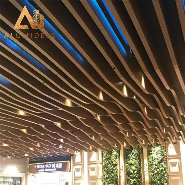 Aluminium Timber Look Ceiling Wood Slat Tubes Good Quality Construction ...