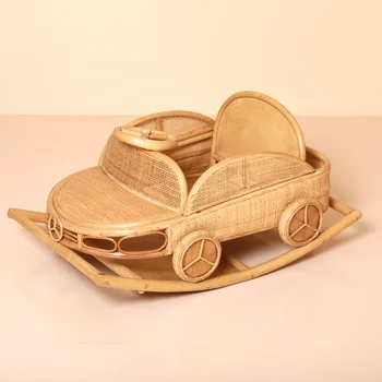 Unique Design Rattan Car Rocker Seat Kids Toys Ride On Natural Wicker ...