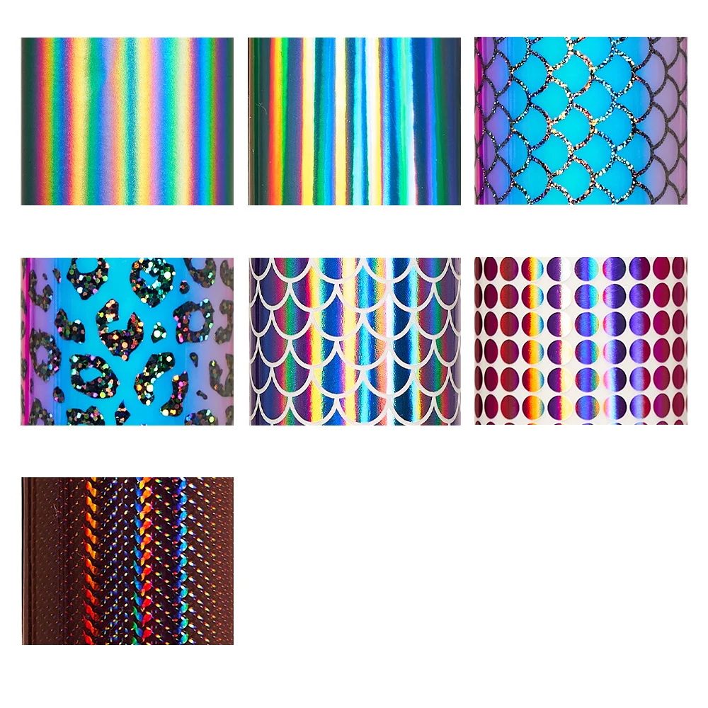 Holographic Adhesive Vinyl Rainbow Fish Scale Pattern PVC Self-Adhesive ...