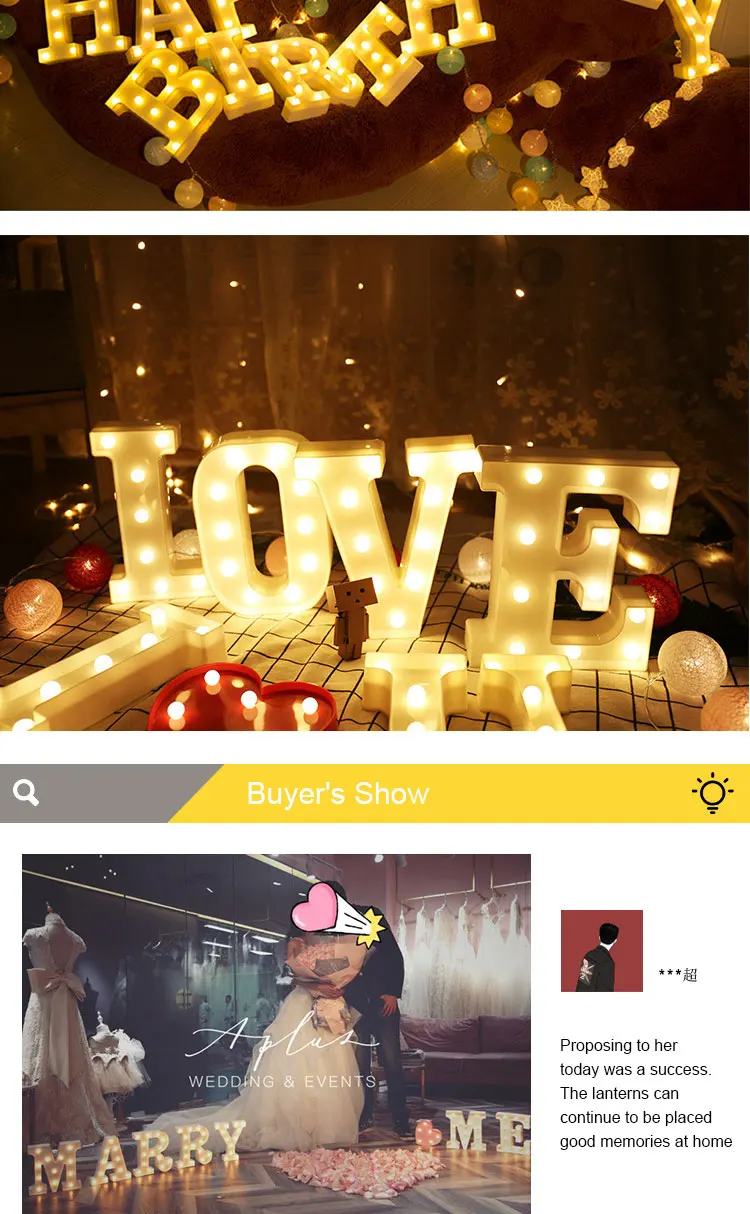 Led Electronic Signs Birthday Party Giant 4ft 5ft Marquee Love Letters ...