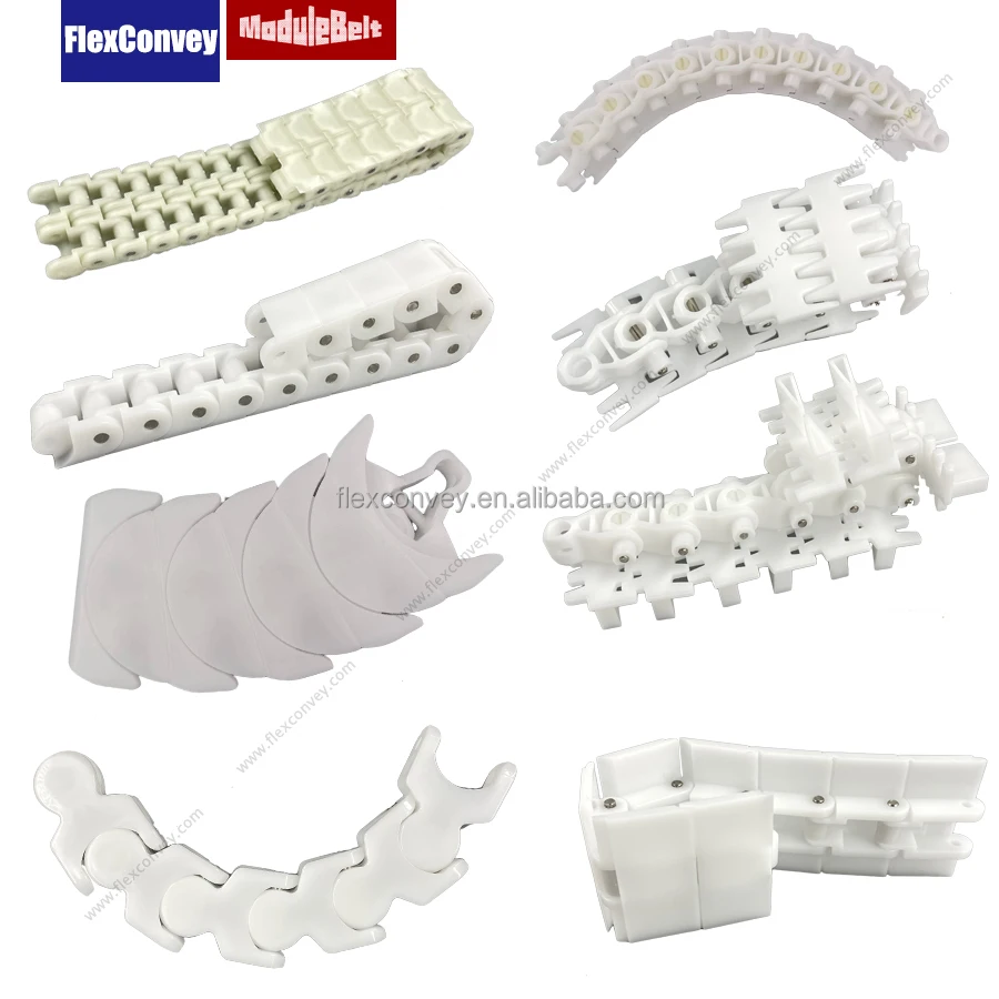 Bottle Conveyor Tabletop Chain Plastic Flexible White Chain - Buy ...