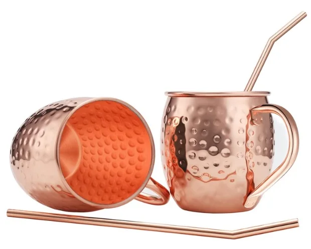 Moscow Mule Copper Mugs Beer Glasses Gift Set Of 2 Food Safe ...