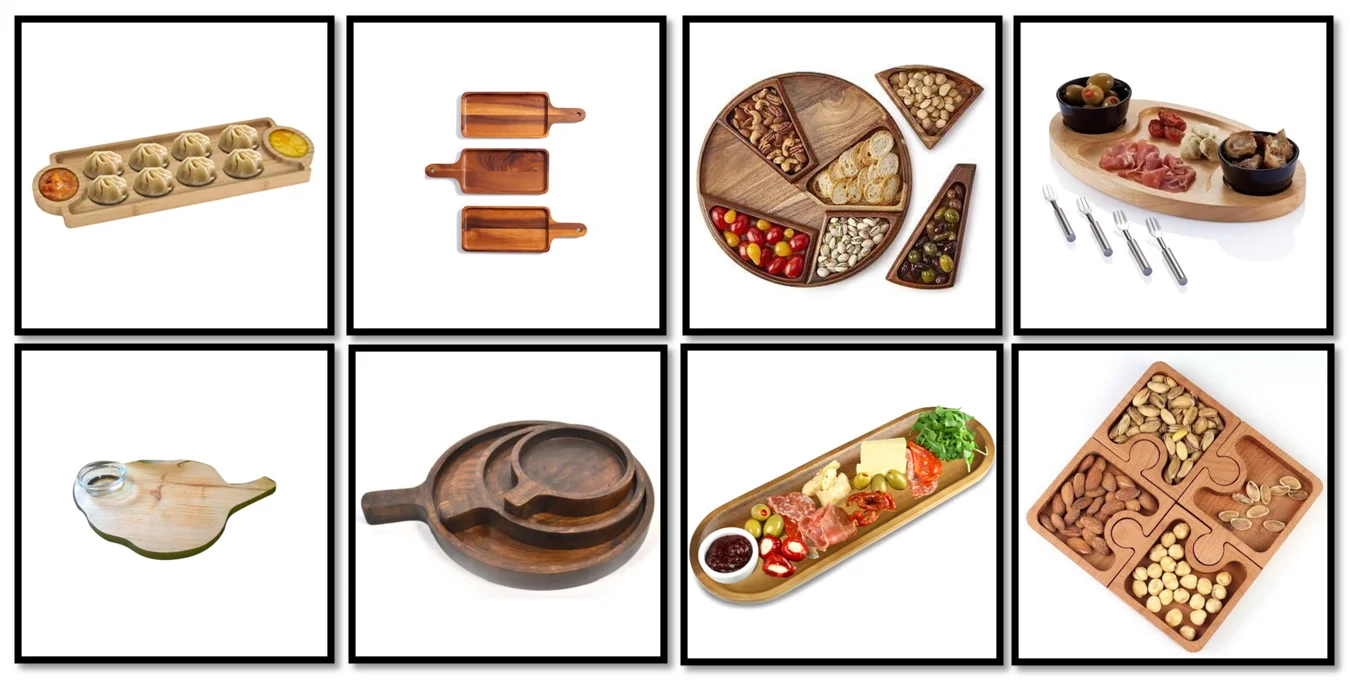 Large Size Wooden Serving Platter Vintage Style Home Decor Tableware ...