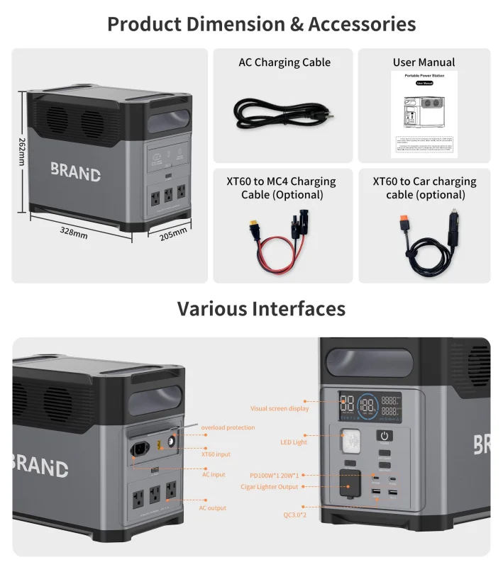 Generator Portable Power Station with UPS and Solar Energy