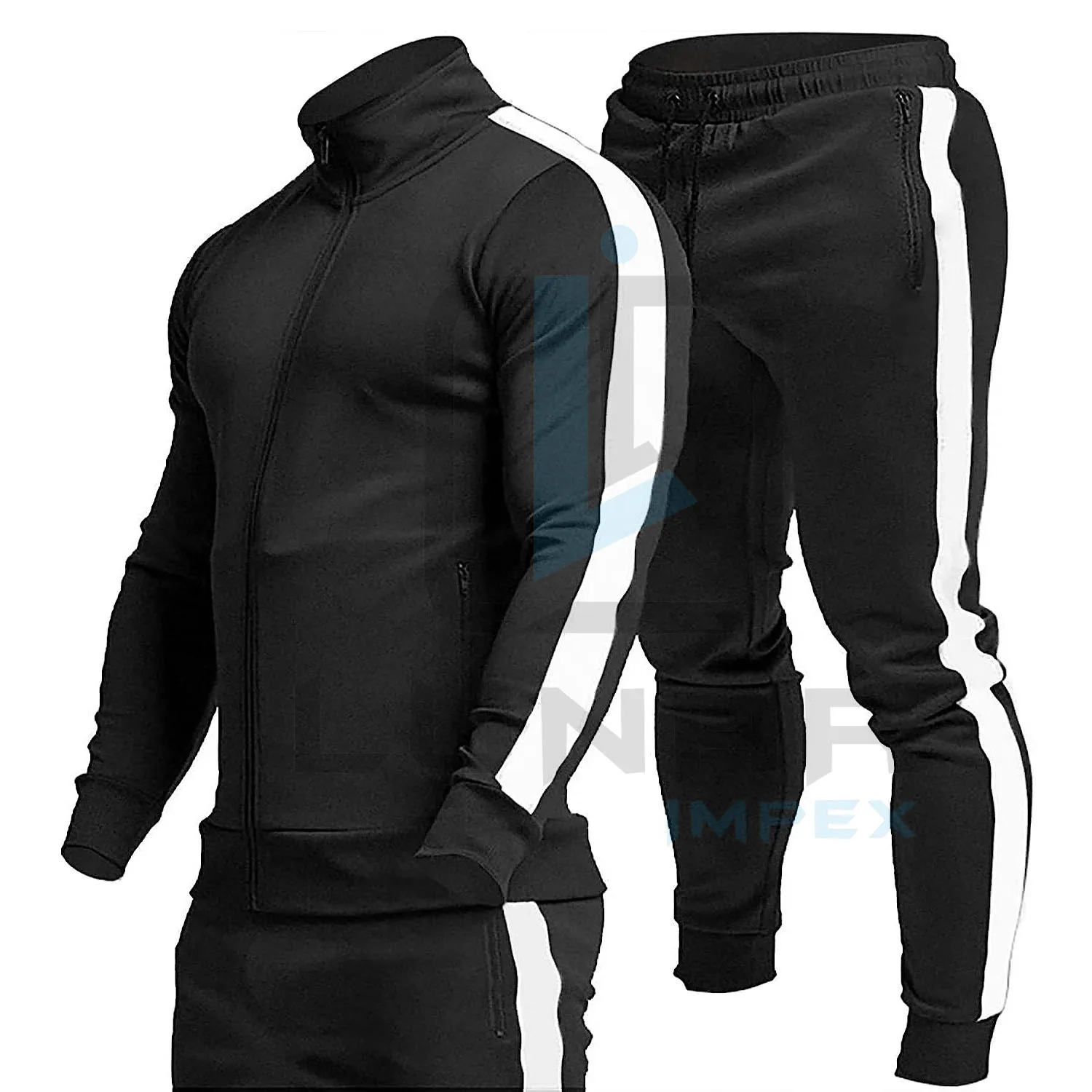 Casual Men Active Tracksuits Full Zip Sports Jogging Suits Sets ...