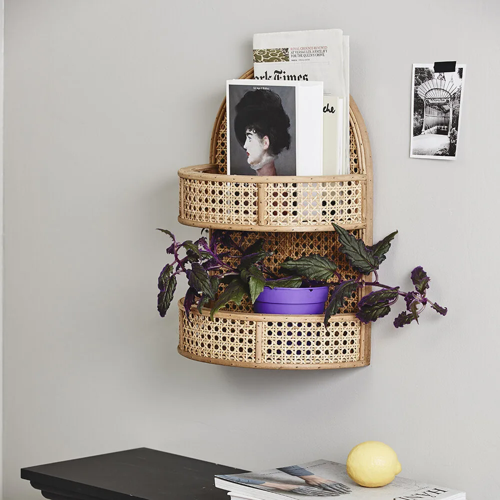 New Innovation Home Organization Rattan Wall Mounting Shelves Storage ...