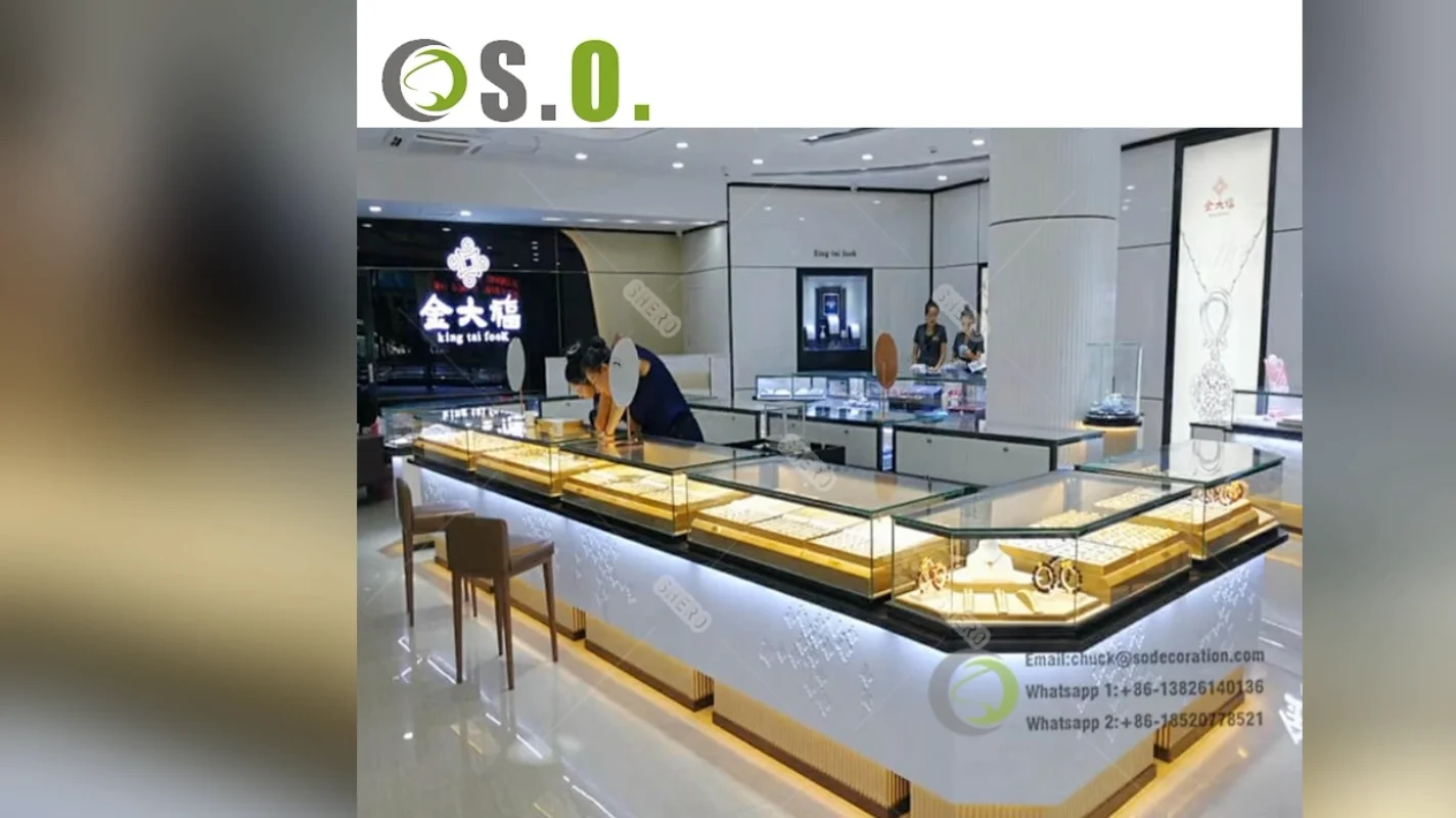 Gold Shop Interior Design Shelves For Jewelry Store Counter Display ...