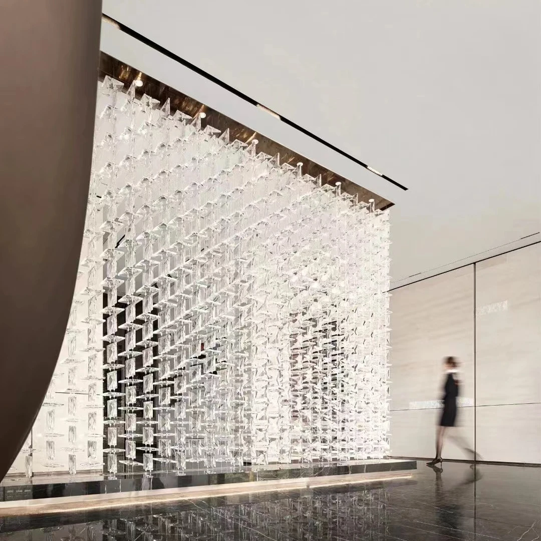 Luxury Glass Crystal Acrylic Stainless Steel Screens Led Lights Panels ...