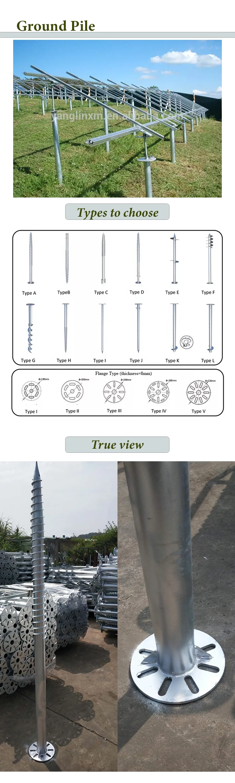 Anchor Ground Pile Ground Screw Galvanized Steel Solar Anchor ...
