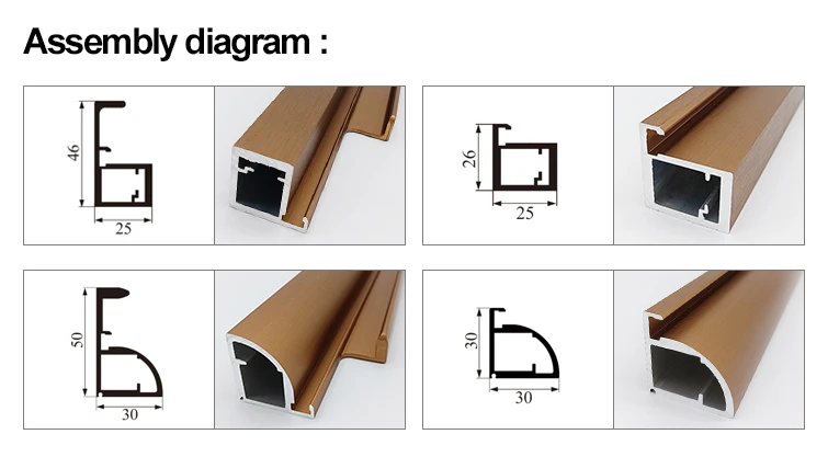 Furniture Aluminum Glass Wardrobes Frame Profile Modern Kitchen Cabinet ...