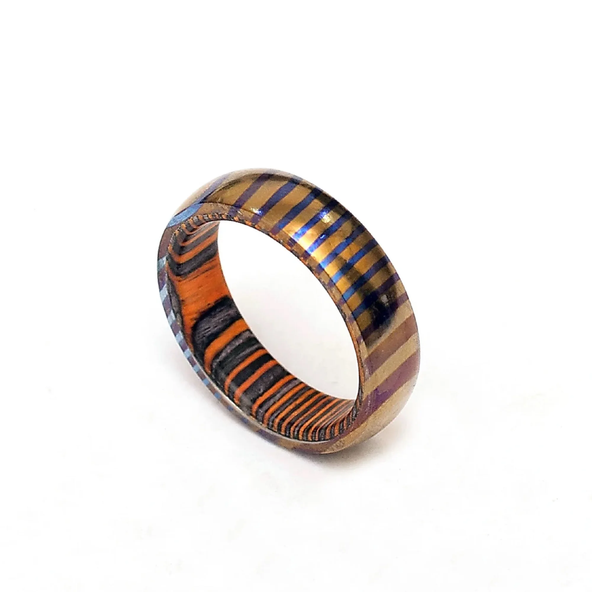Custom Handmade Timascus Ring Pakka Wood Inlay For Men & Women ...