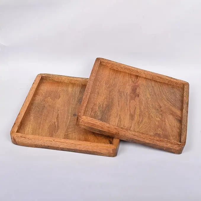 Custom Solid Wood Square Platter Wooden Food Platter Tea Fruit Plate ...
