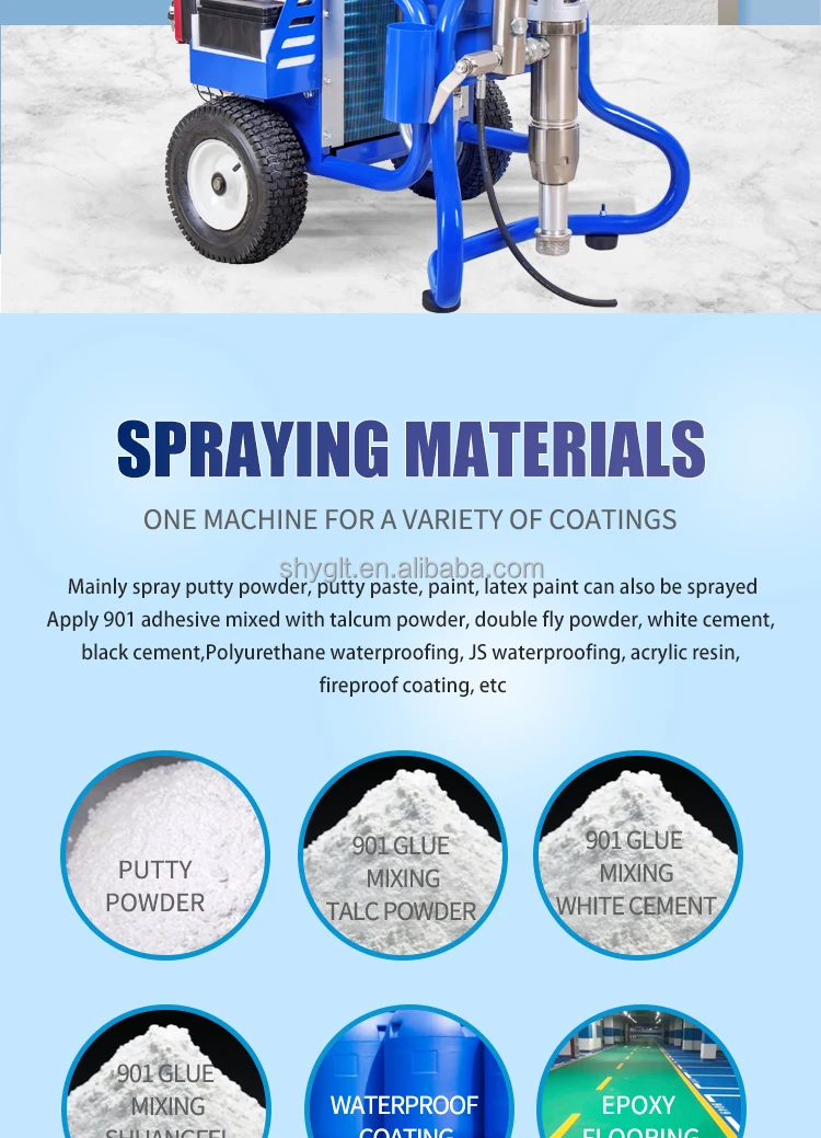 Heavy Duty Airless Paint Sprayer Hydraulic Petrol Electric Putty ...