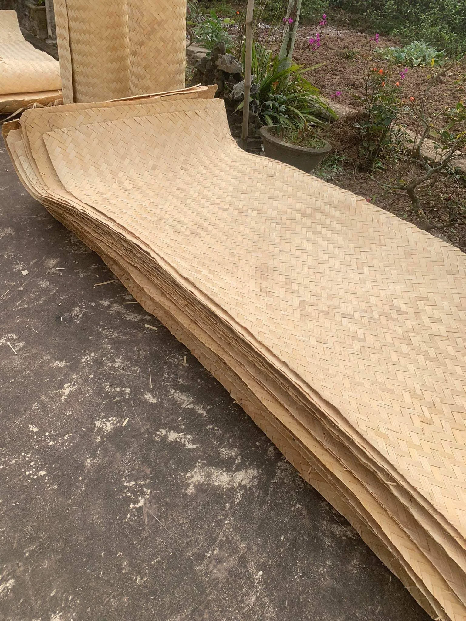 Bamboo Webbing Bambu Mesh Panel Woven Mat for Ceiling Decor