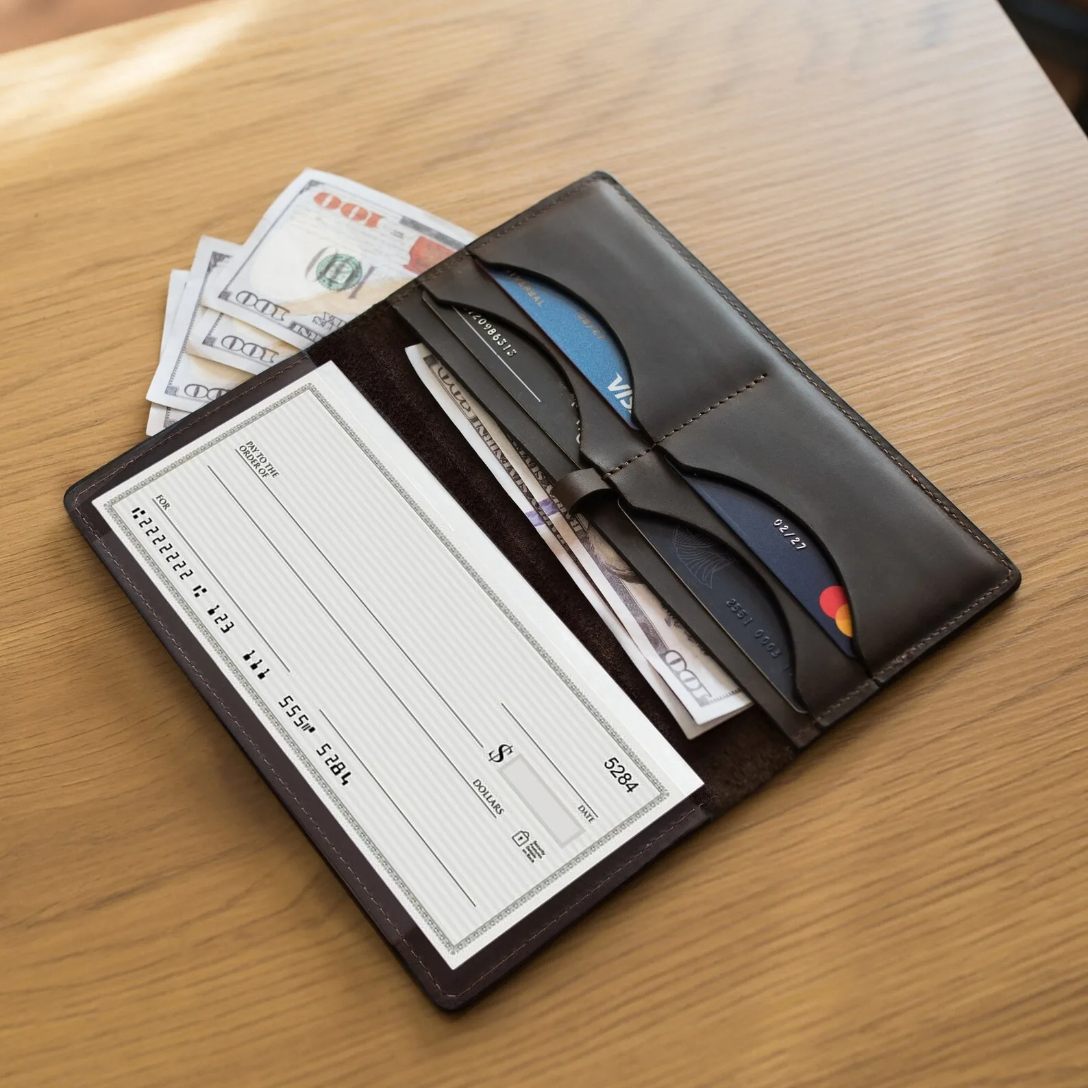 Blocking Personalized Leather Checkbook Cover Check Book Cover Tan Or Brown Bridle Leather Lcr ...