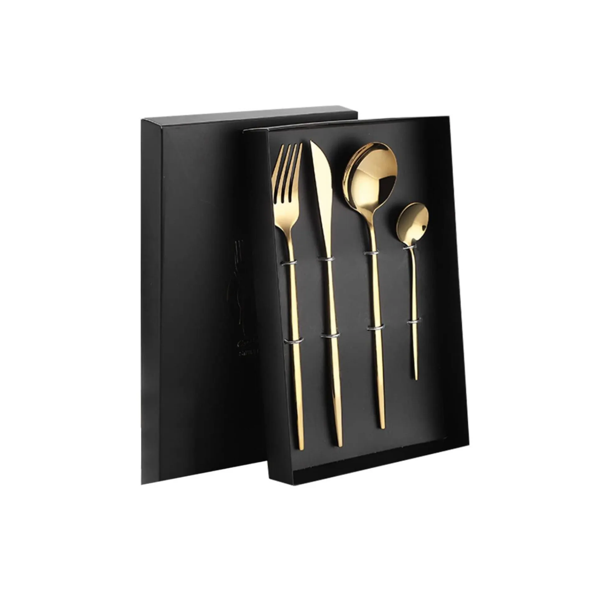 Modern Design Large Flatware Set Of 4 With Box With Food Safe Lacquer ...
