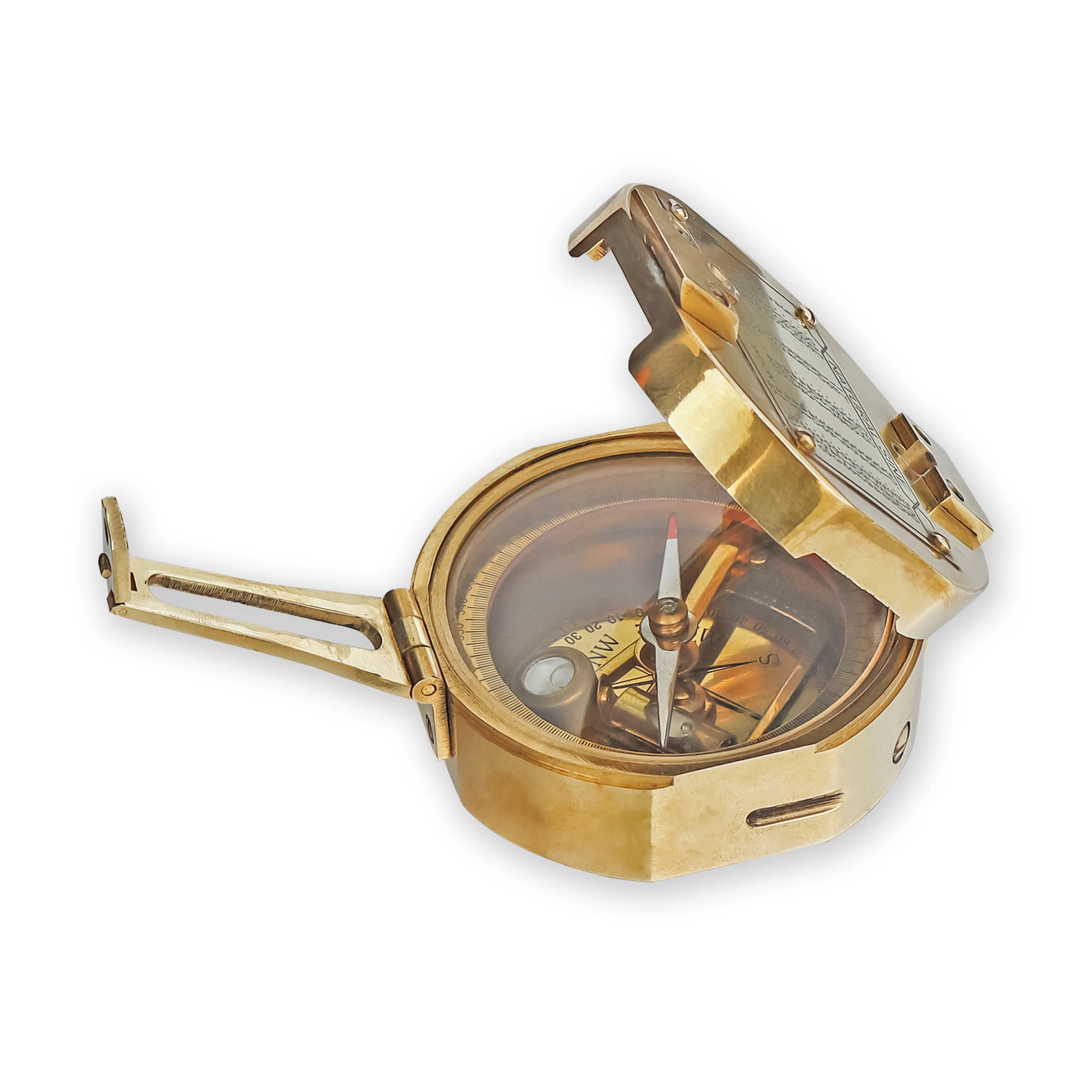 Brass Finish Directional Compass With Wooden Box Marine ~ Stanley ...