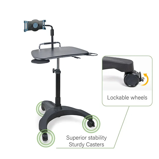 Height Adjustable Desk Laptop Stand Rolling Cart AIDATA