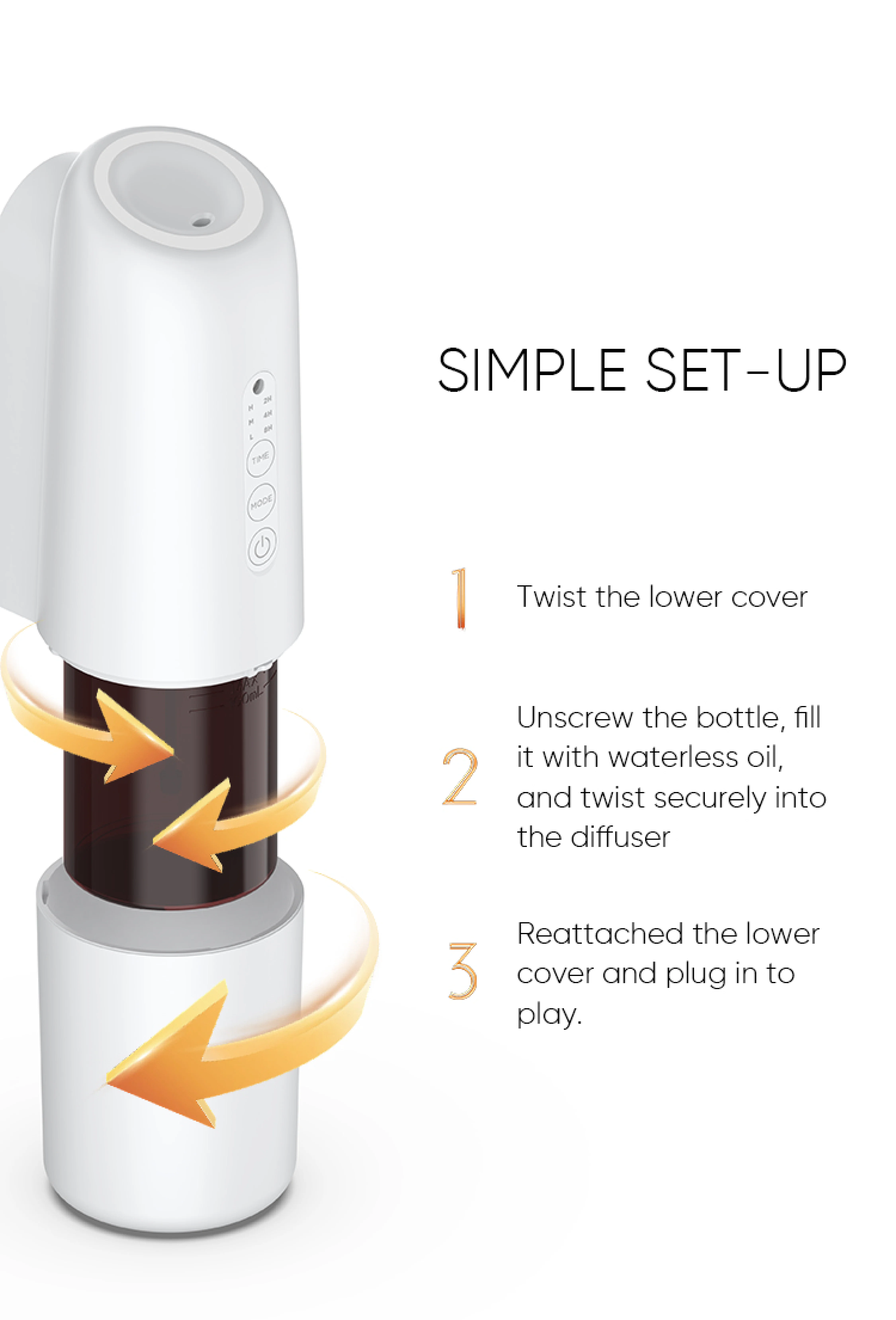 Small Electric Aroma Diffuser With Led Light & Timing Function