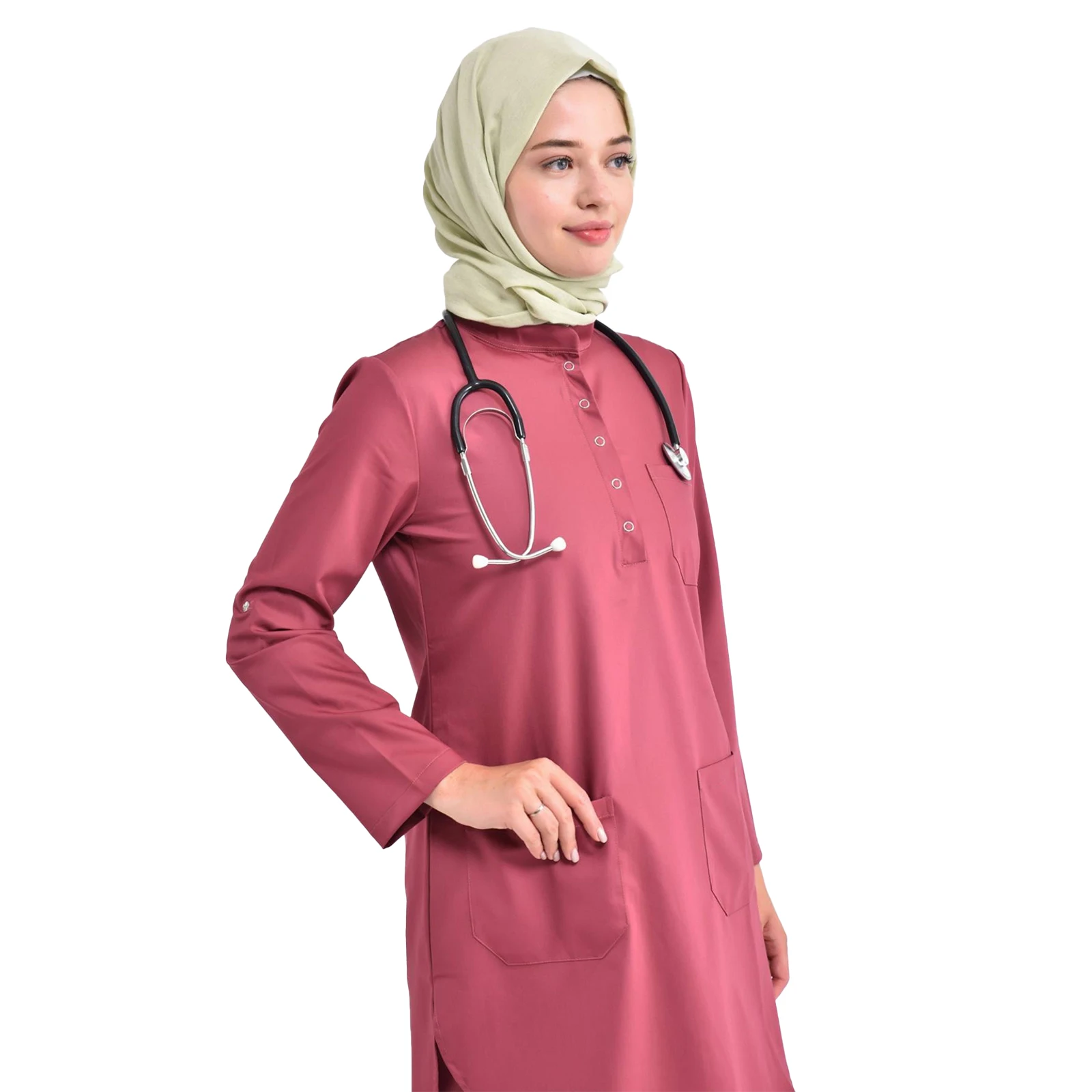 Custom Private Logo Ridiculously Soft Design Nurs Mandarin Collar Long ...