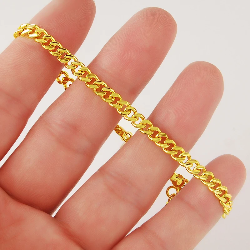 Classic Vintage Thin Gold Plated Chain Bracelet For Women Or Men ...