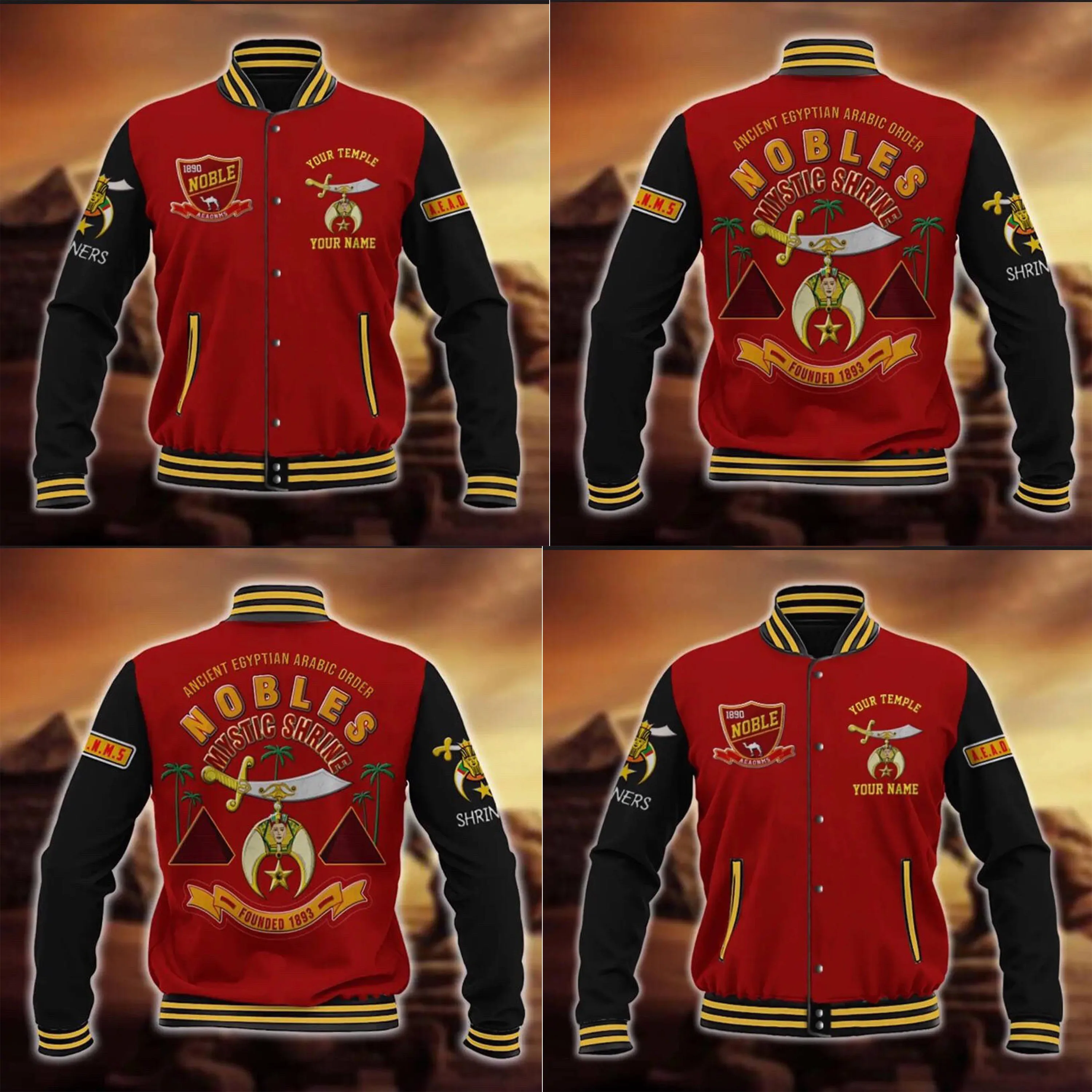 Noble Jacket Shriner Jacket - Custom Denim Masonic Regalia with 3D ...