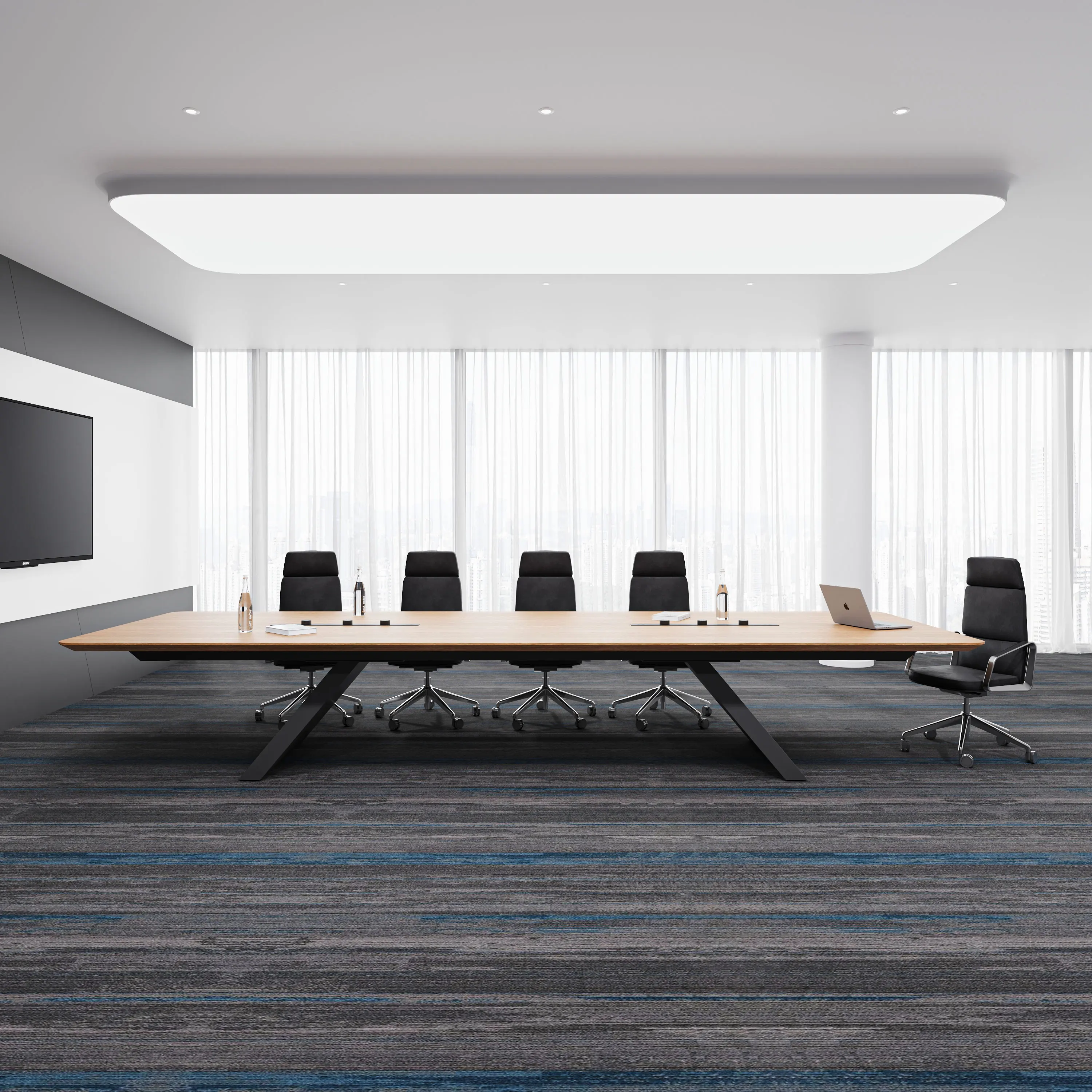 Luxury Extendable Wooden Conference Table Modern Design for Big ...