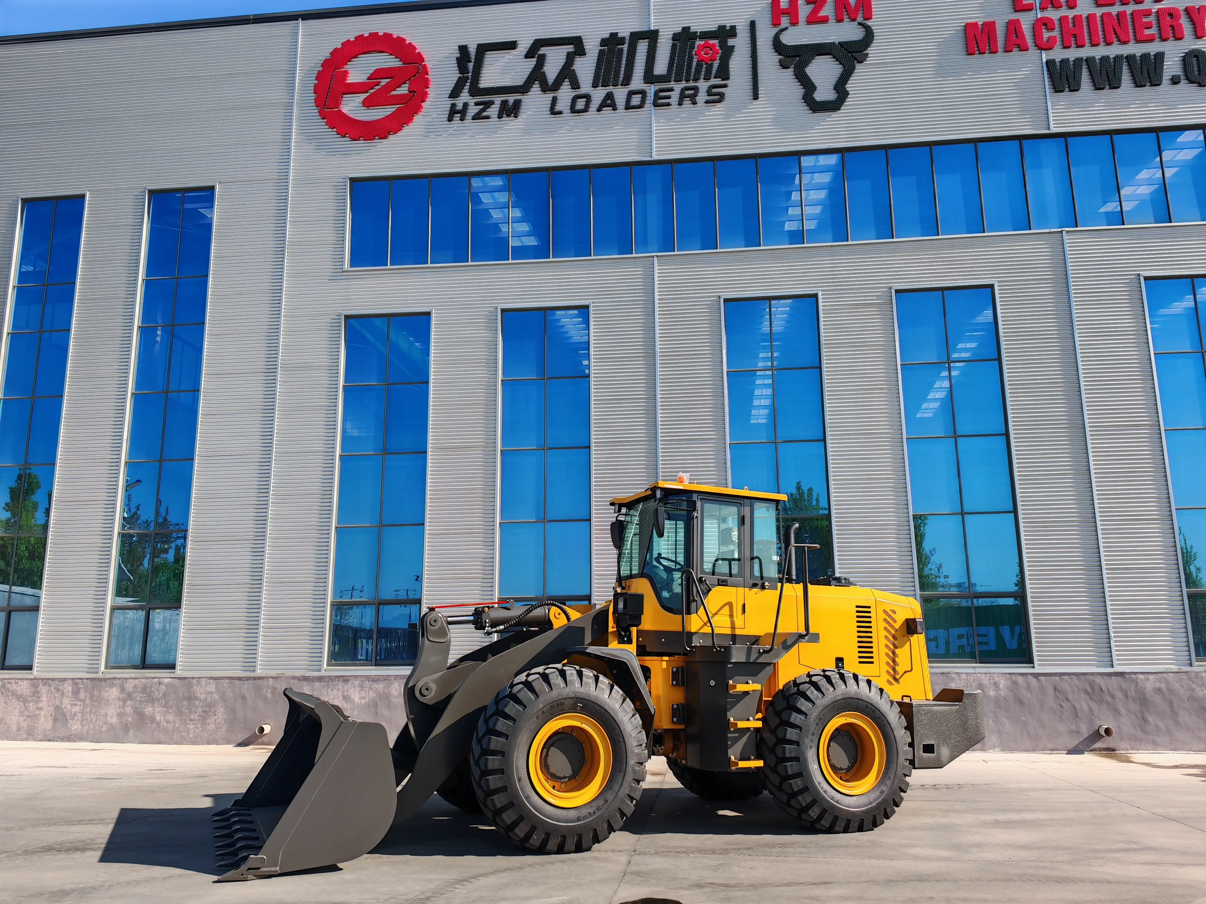 HZM 5T Front Wheel Loader for Sale-Diesel Powered Weichai Engine High ...