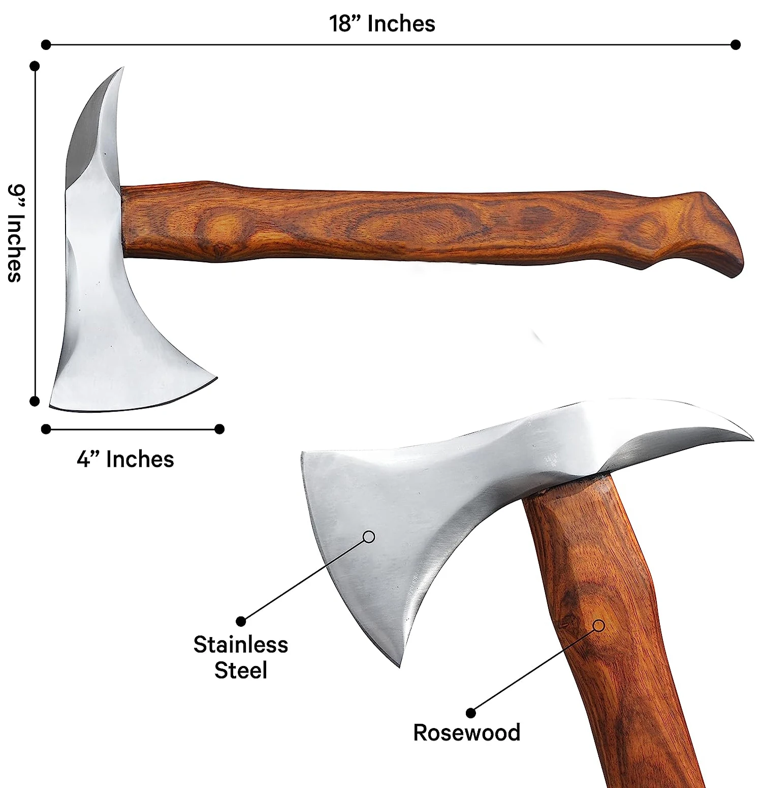 Hand Forged Stainless Steel Axe Hatchet Viking Throwing Ax With Unique ...