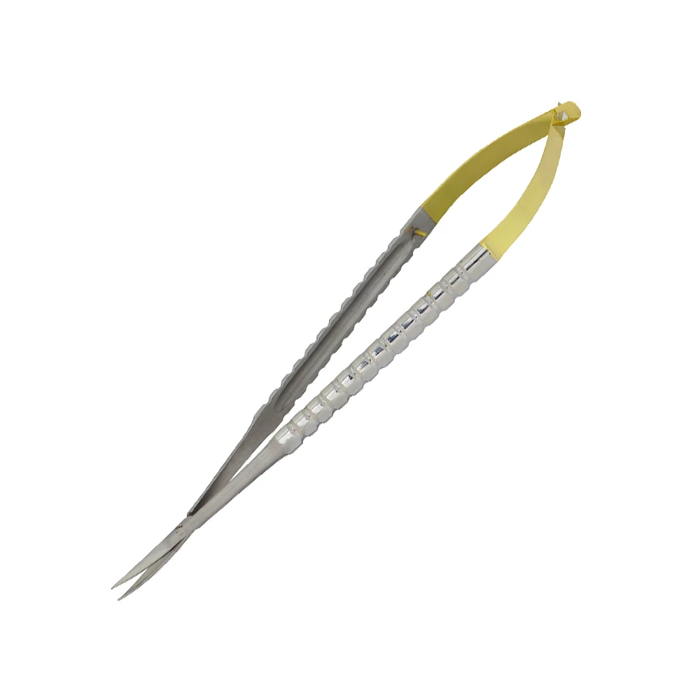 Stainless Steel Scissor Spring Action Scissor 4.5" Half Gold Curved ...