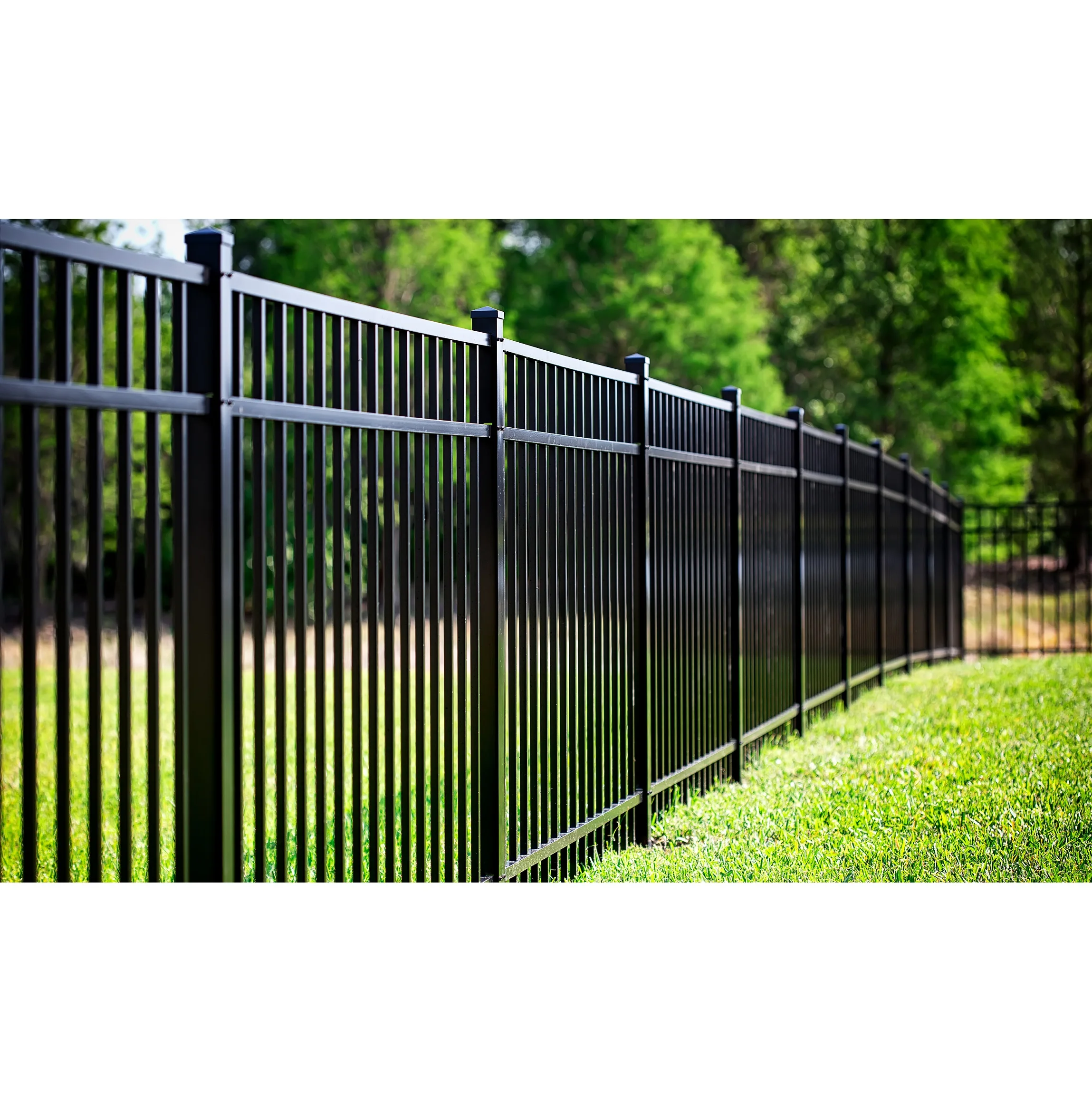 3 Rail Rake Bottom 48" X 72" Aluminum Fence Panel For Residential Use ...