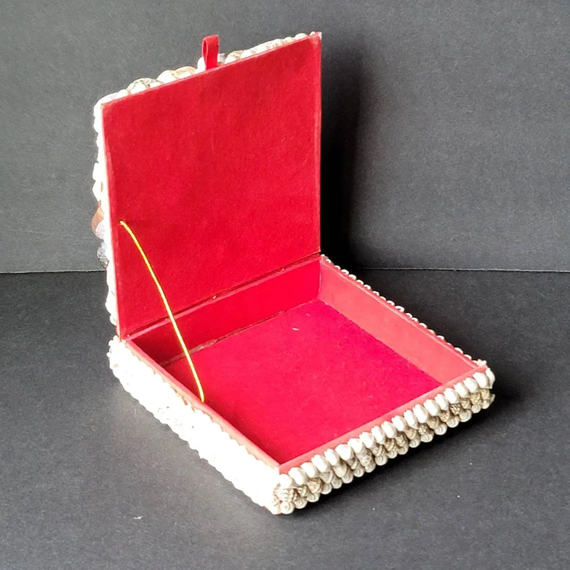 Gorgeous Antique Natural Seashell Jewelry Box Handmade Nautical Theme ...