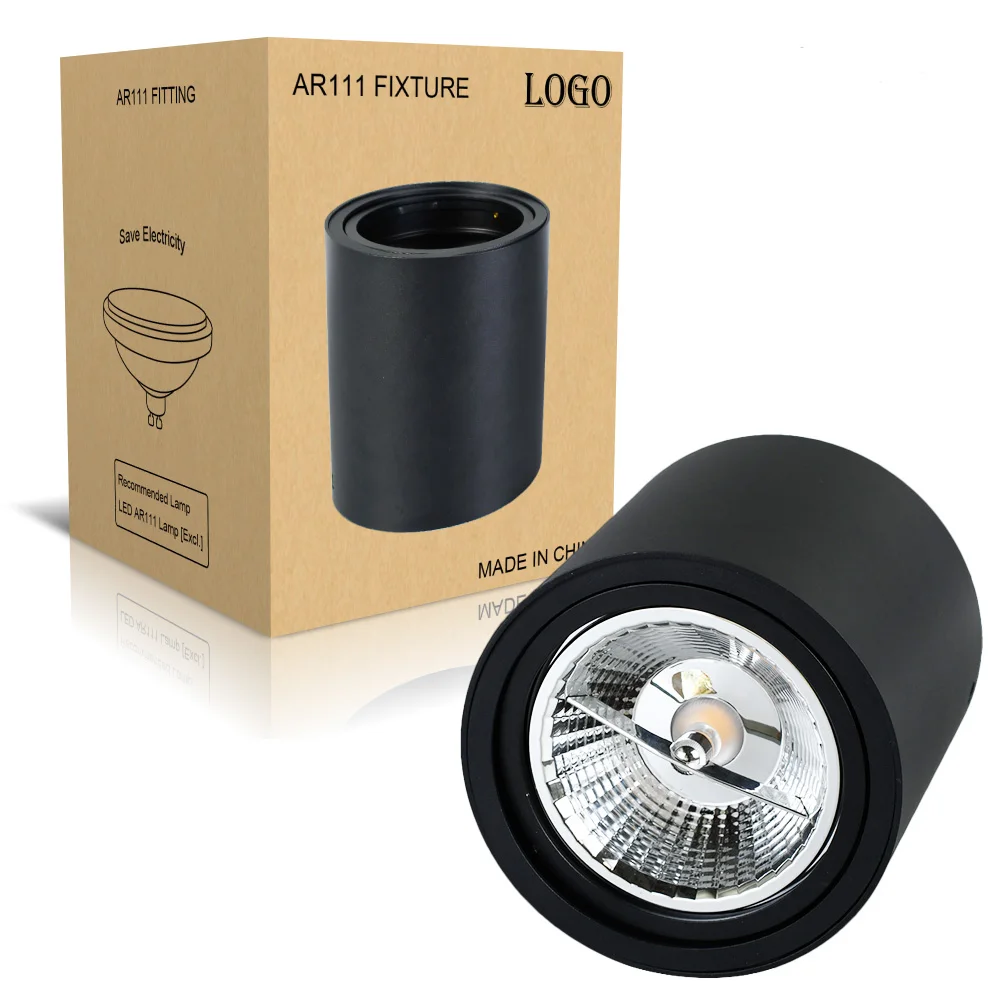 Round Surface Mounted AR111 Spotlight Housing Fitting Recessed AR111 ...