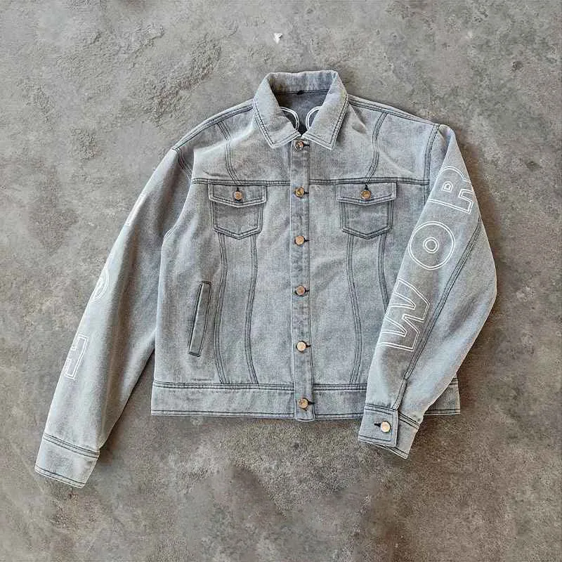 Latest New Design 2024 Wholesale Blank Men Denim Jacket Long Sleeve ...