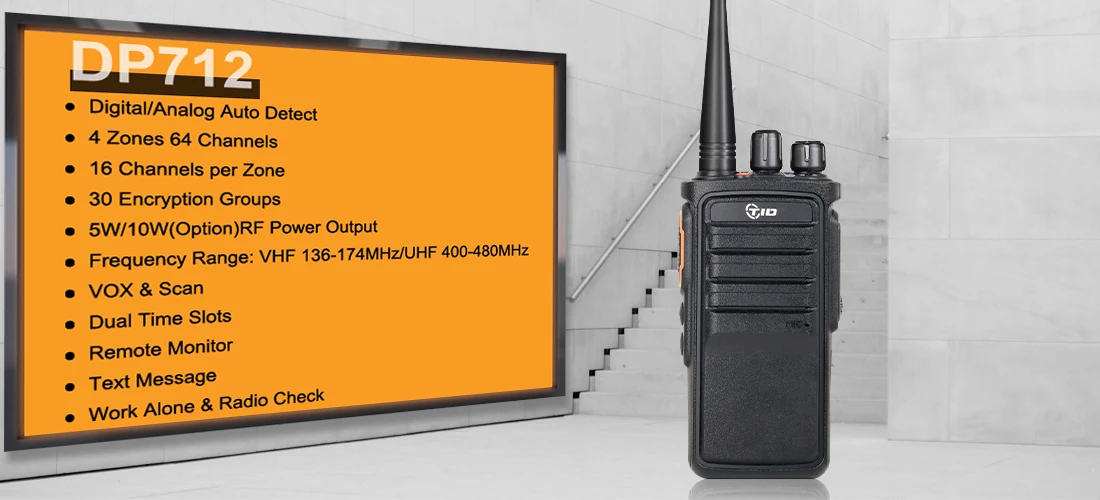 Tid Td-dp712无线甚高频超高频无线电数字双向无线电10千米远程无线电安全对讲机无线对讲机 - Buy 数字收音机,无线对讲机,Vhf Uhf无线电 Product on ...