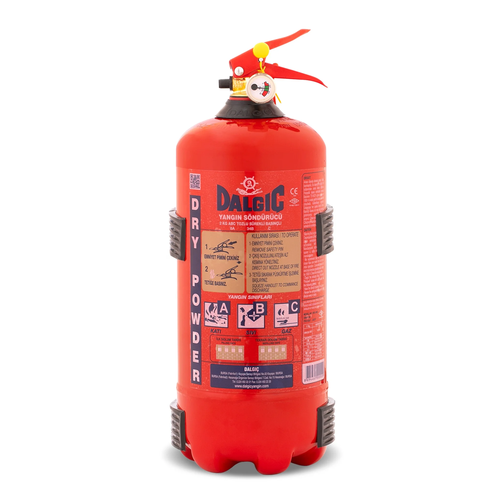 High Quality 2 Kg Dry Powder Fire Protection Pressure Adjustable ...